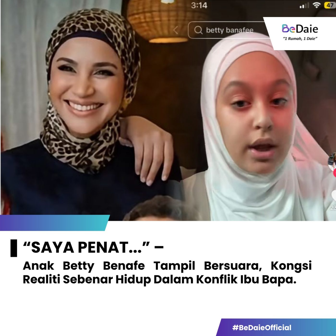 “Saya Penat...” – Anak Betty Benafe Tampil Bersuara, Kongsi Realiti ...